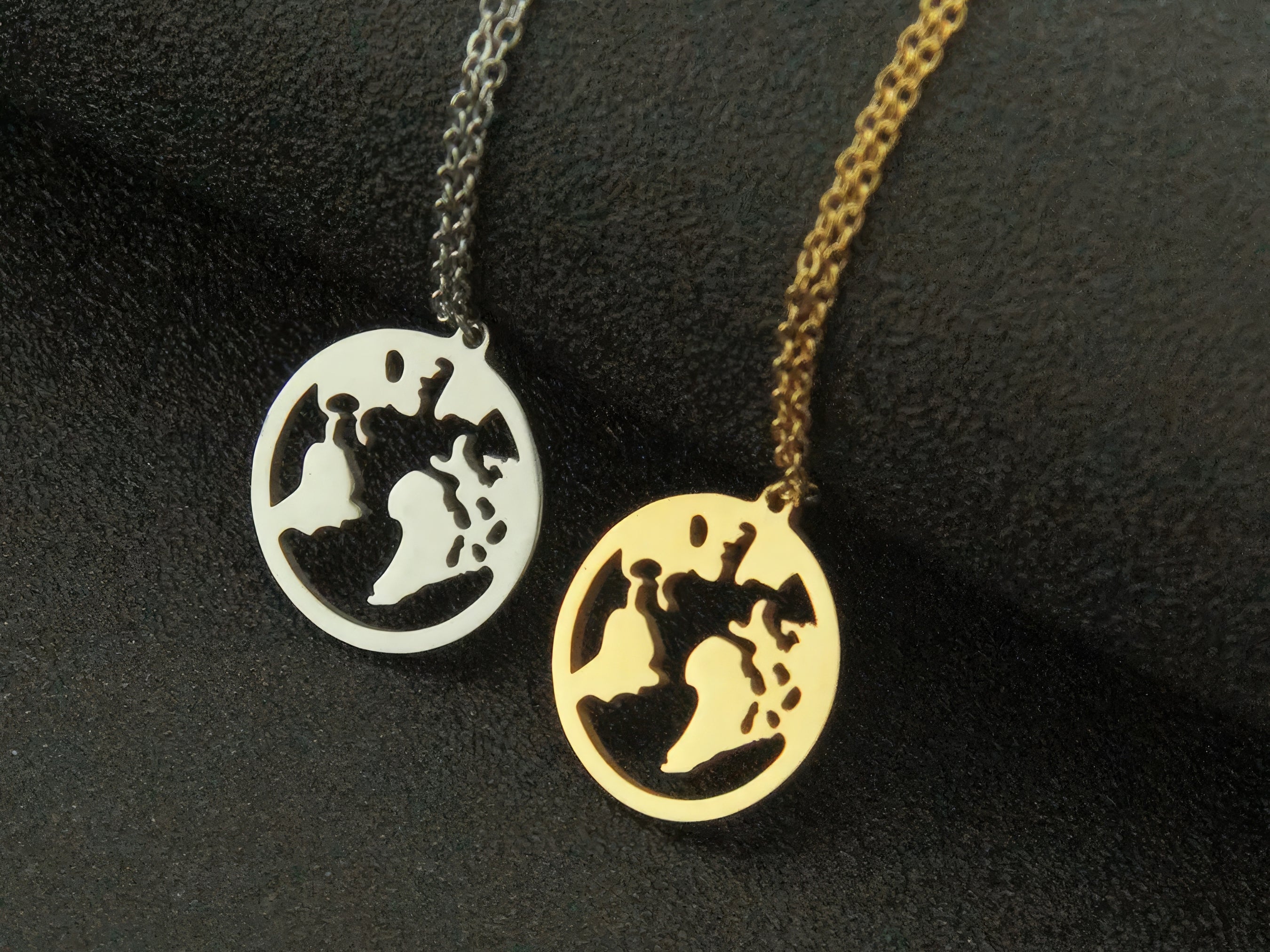 Stainless Steel World Map Pendant – Nomad's Nook